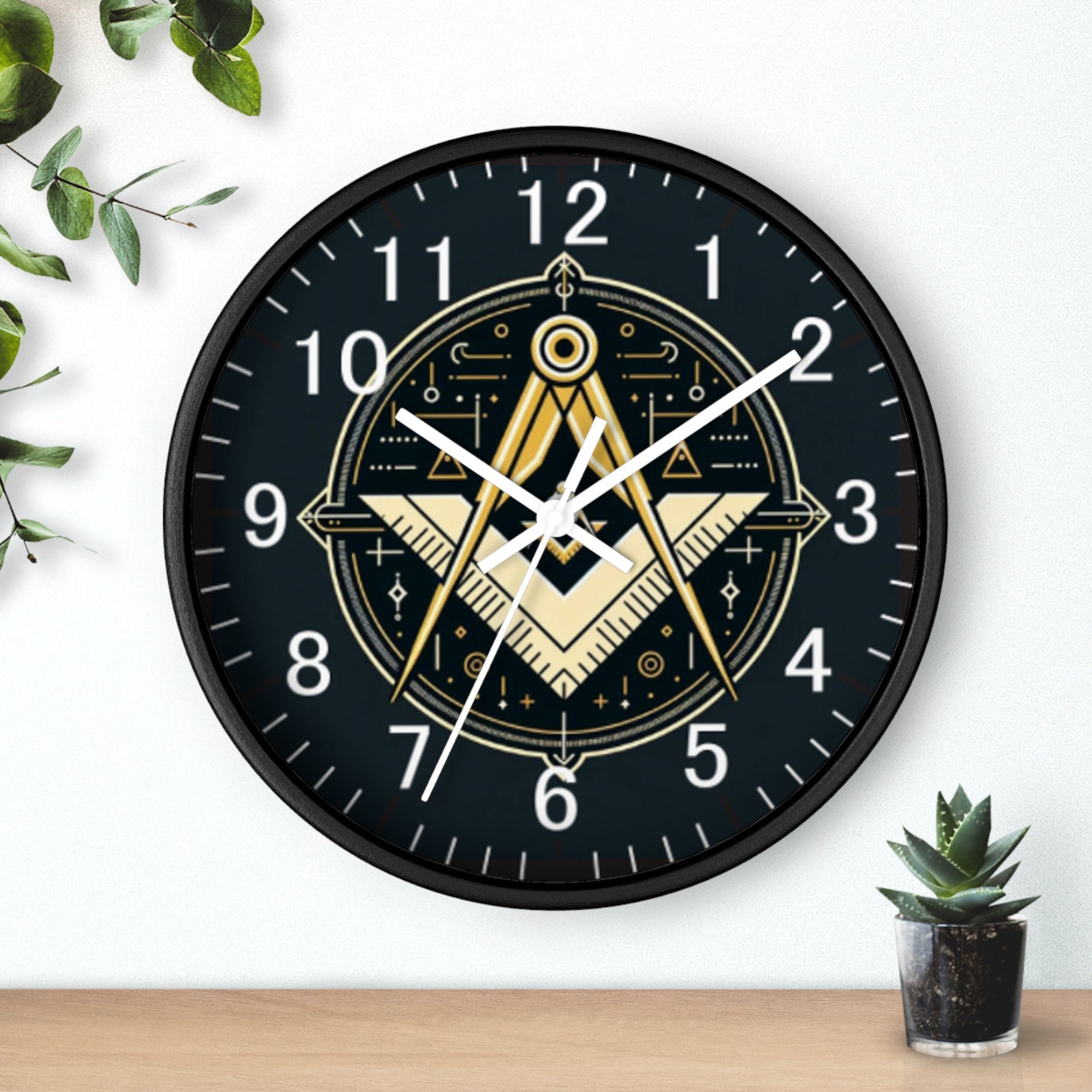 Freemason Wall Clock Exclusive Masonic Mason Lodge Timepiece FREE ...