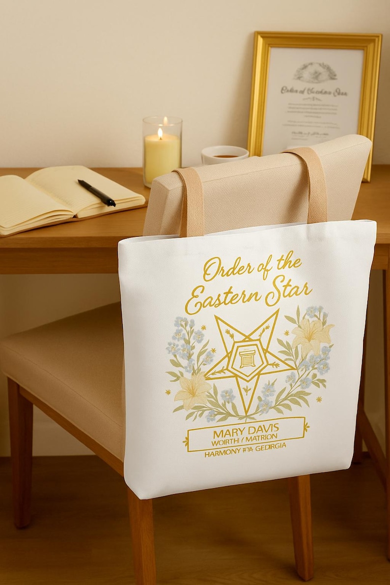 Custom Eastern Star Tote Bag Personalized OES Gift for Sisters Officer ...