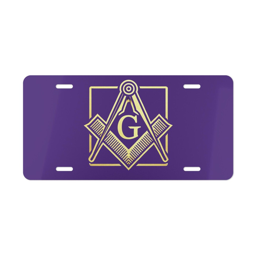 Masonic Vanity License Plate Freemason Car Tag | Masonic Gift for Him ...