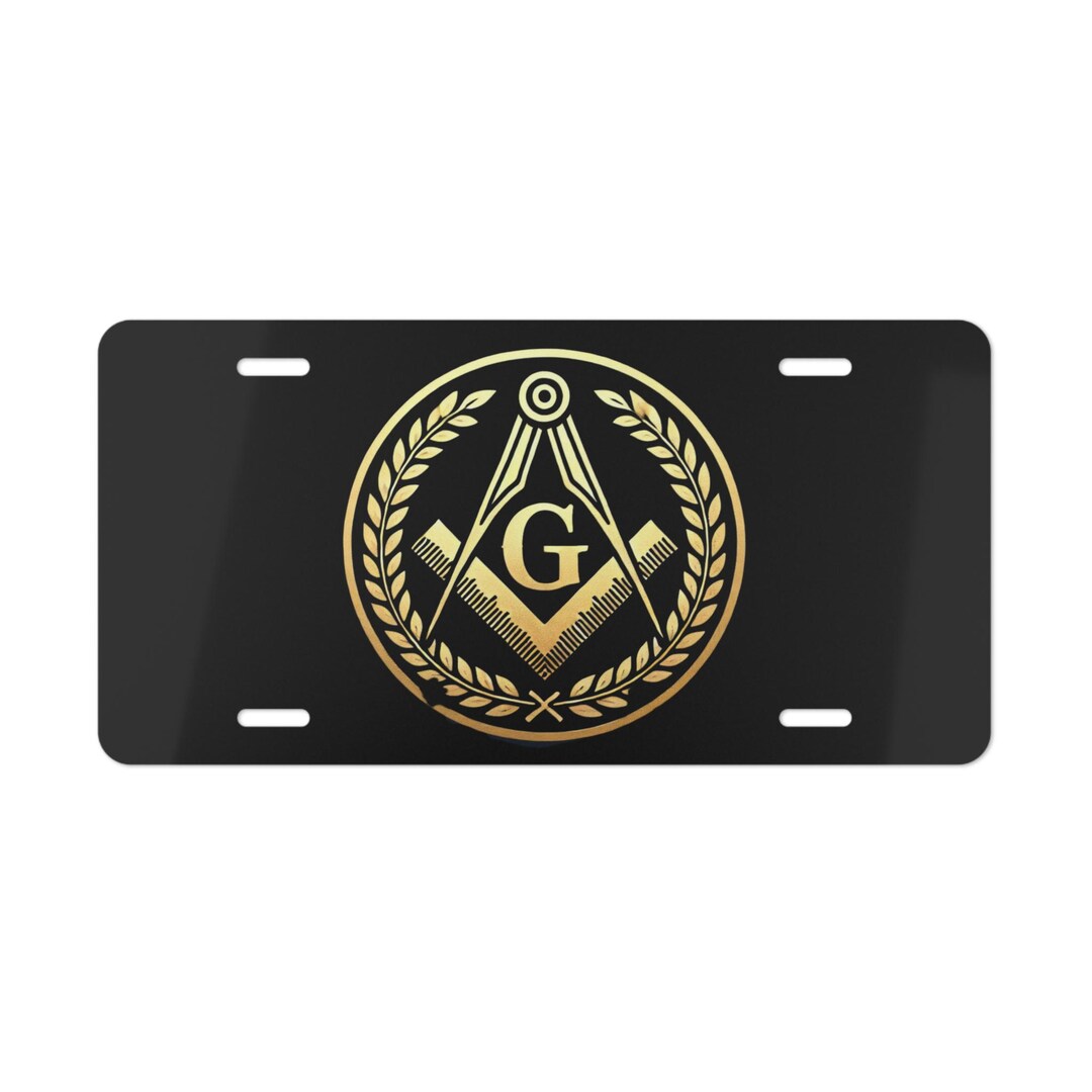 Masonic Vanity License Plate Freemason Car Tag | Masonic Gift for Him ...