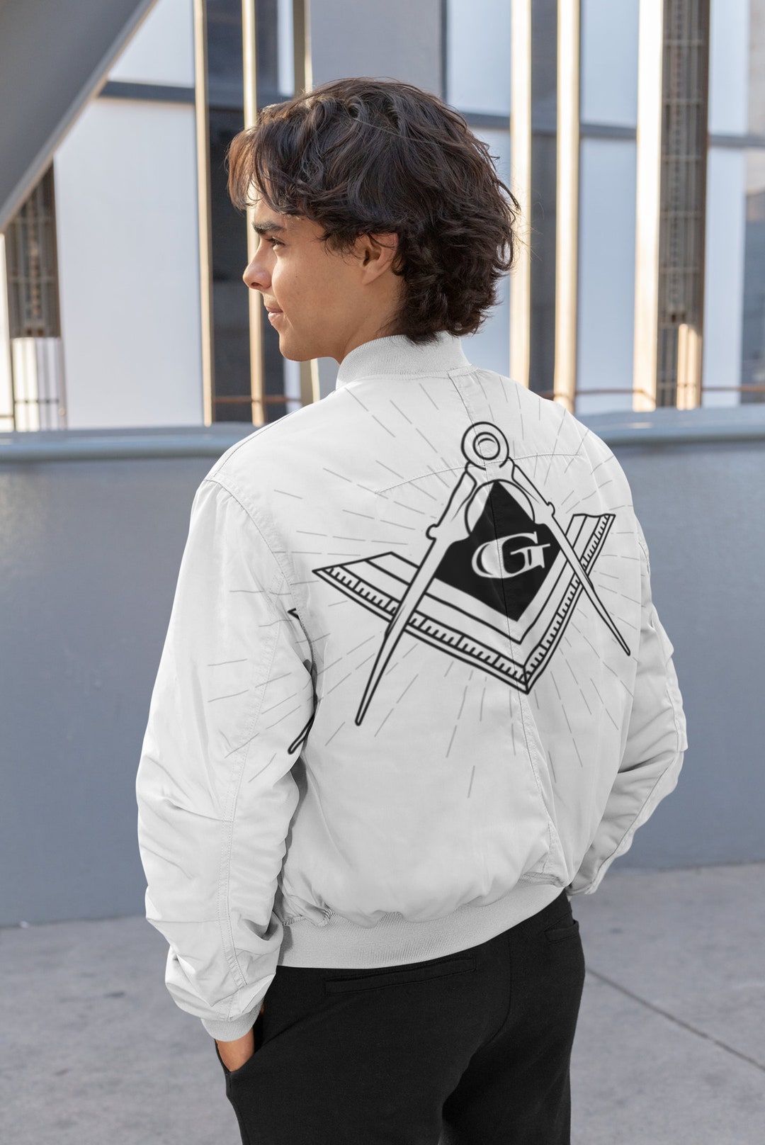 Custom Masonic Lodge Bomber Jacket - Personalized Freemason Design ...