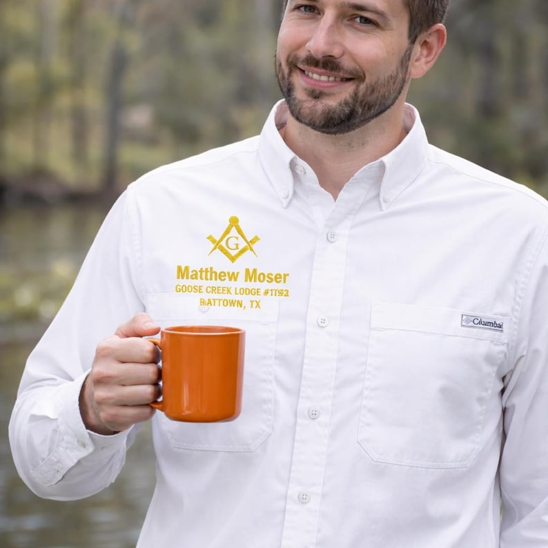 Personalized Masonic Columbia Shirt Custom Lodge Freemason Embroidered ...