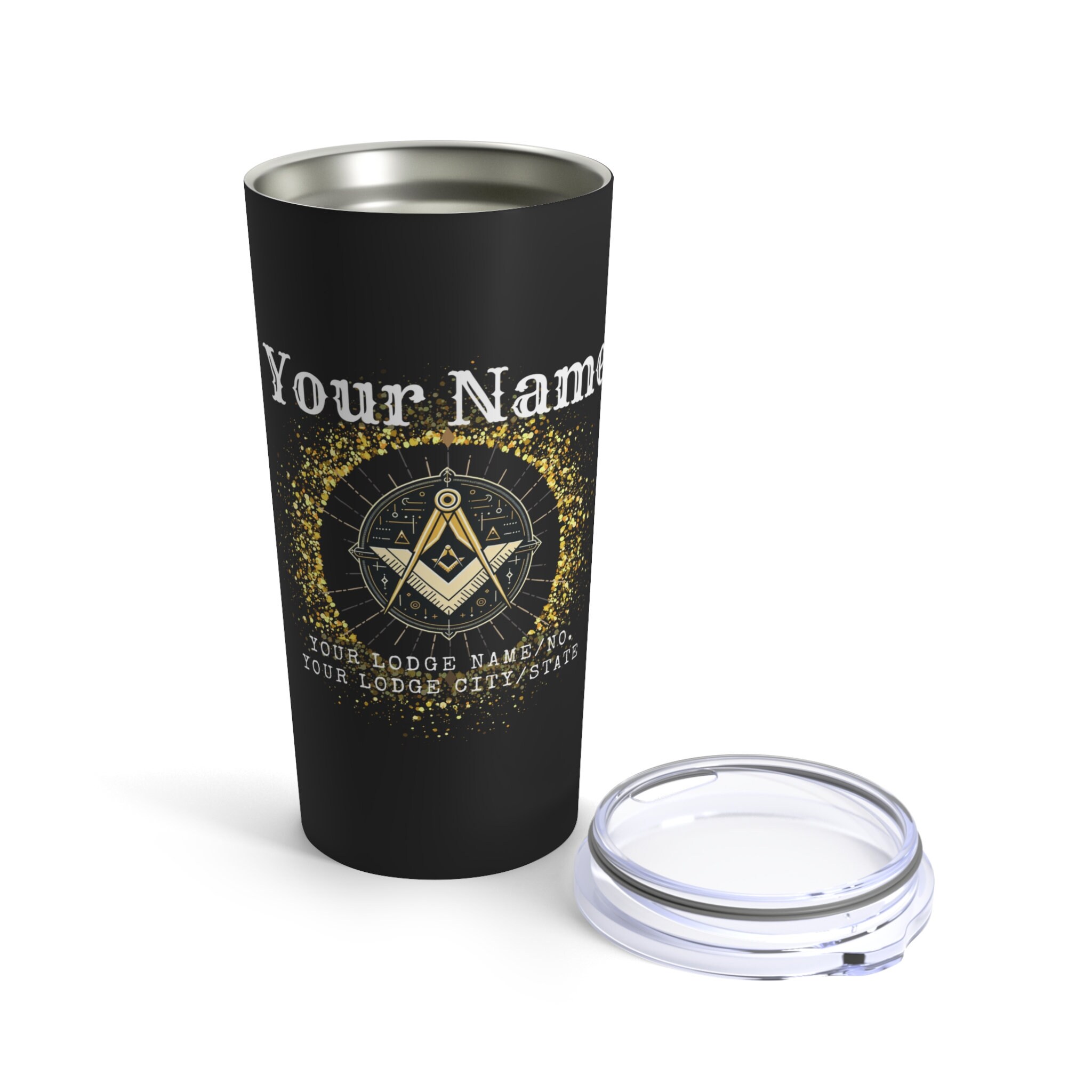 Custom Masonic 20oz Tumbler - Stainless Steel Insulated Travel Cup ...