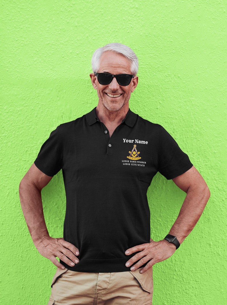 Custom Masonic Past Master Polo Shirt - Personalized Embroidered ...
