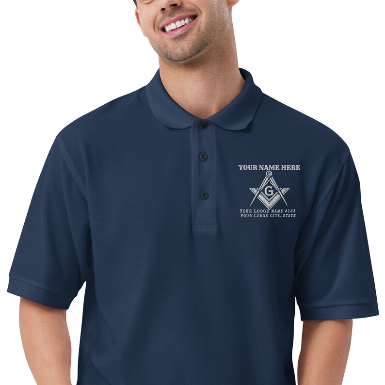 Masonic Custom Embroidered Polo Shirt - Personalized Lodge Embroidered ...