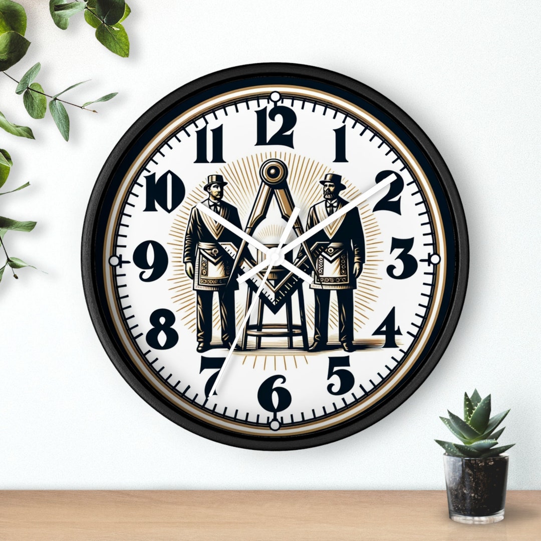 Freemason Wall Clock - Exclusive Masonic Mason Lodge Timepiece - Etsy