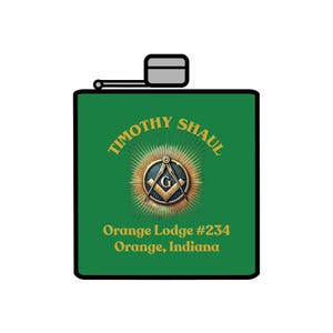 Personalized Masonic Stainless Steel Flask Custom Engraved Freemason ...