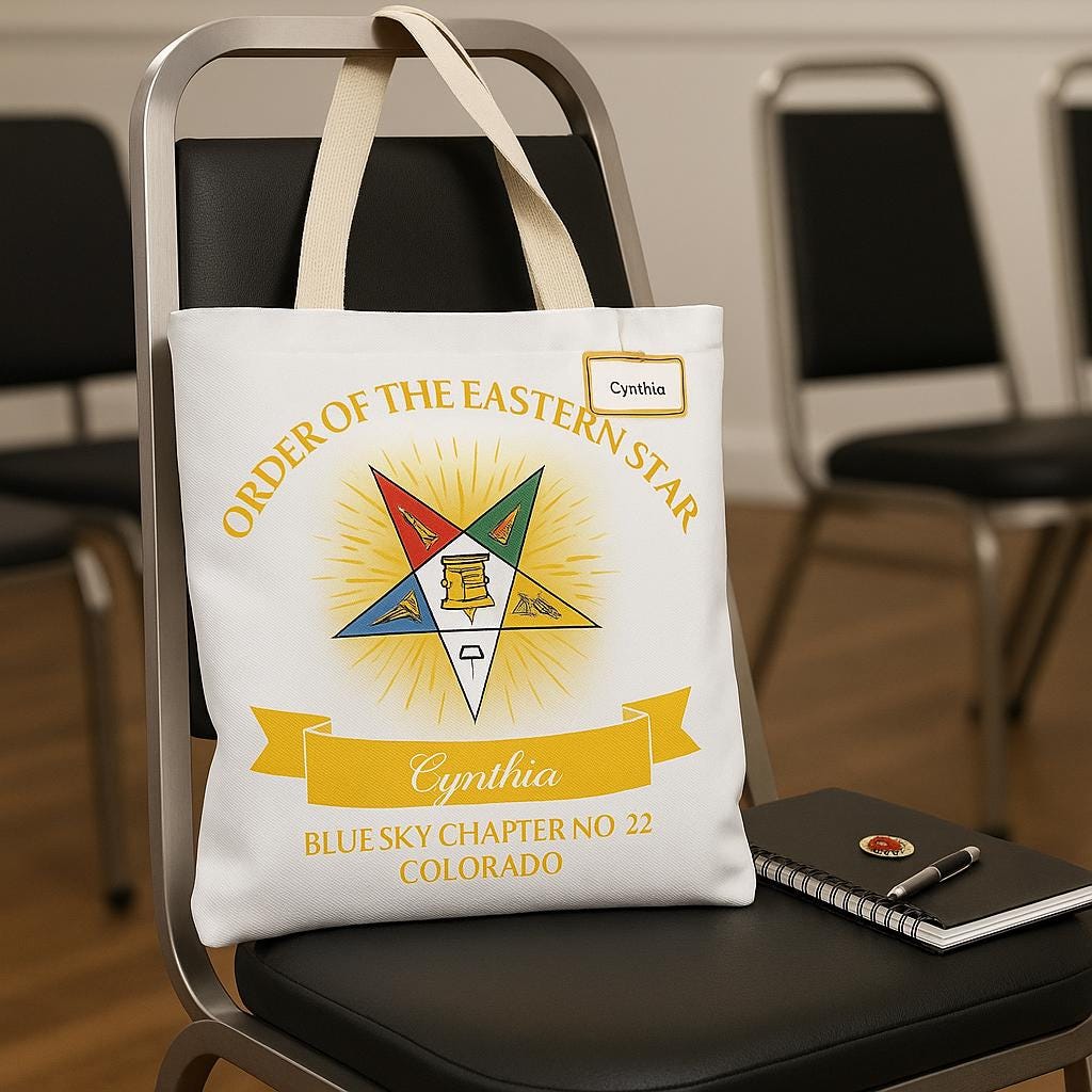 Personalized Order of the Eastern Star Tote Bag With Name and Chapter ...