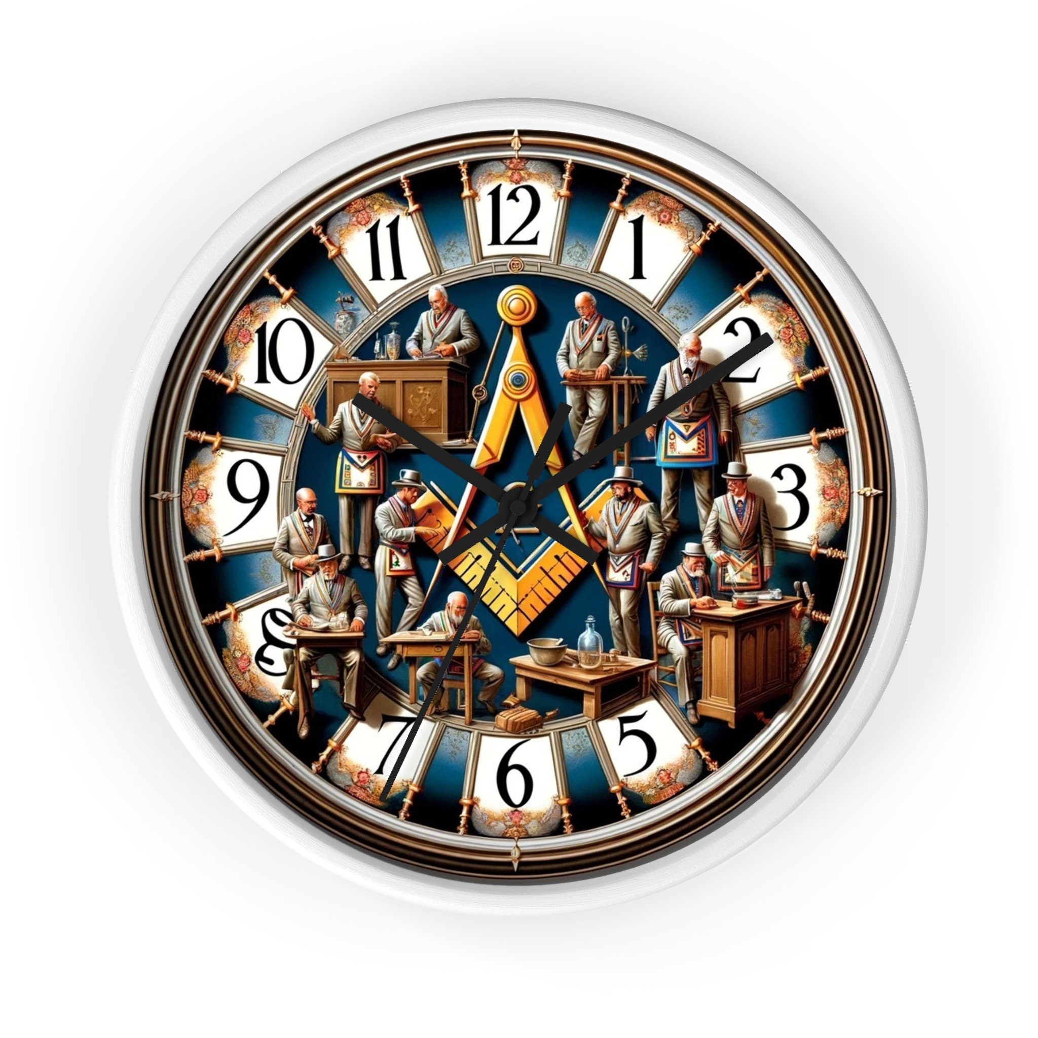 Freemason Wall Clock - Exclusive Masonic Mason Lodge Timepiece - Etsy