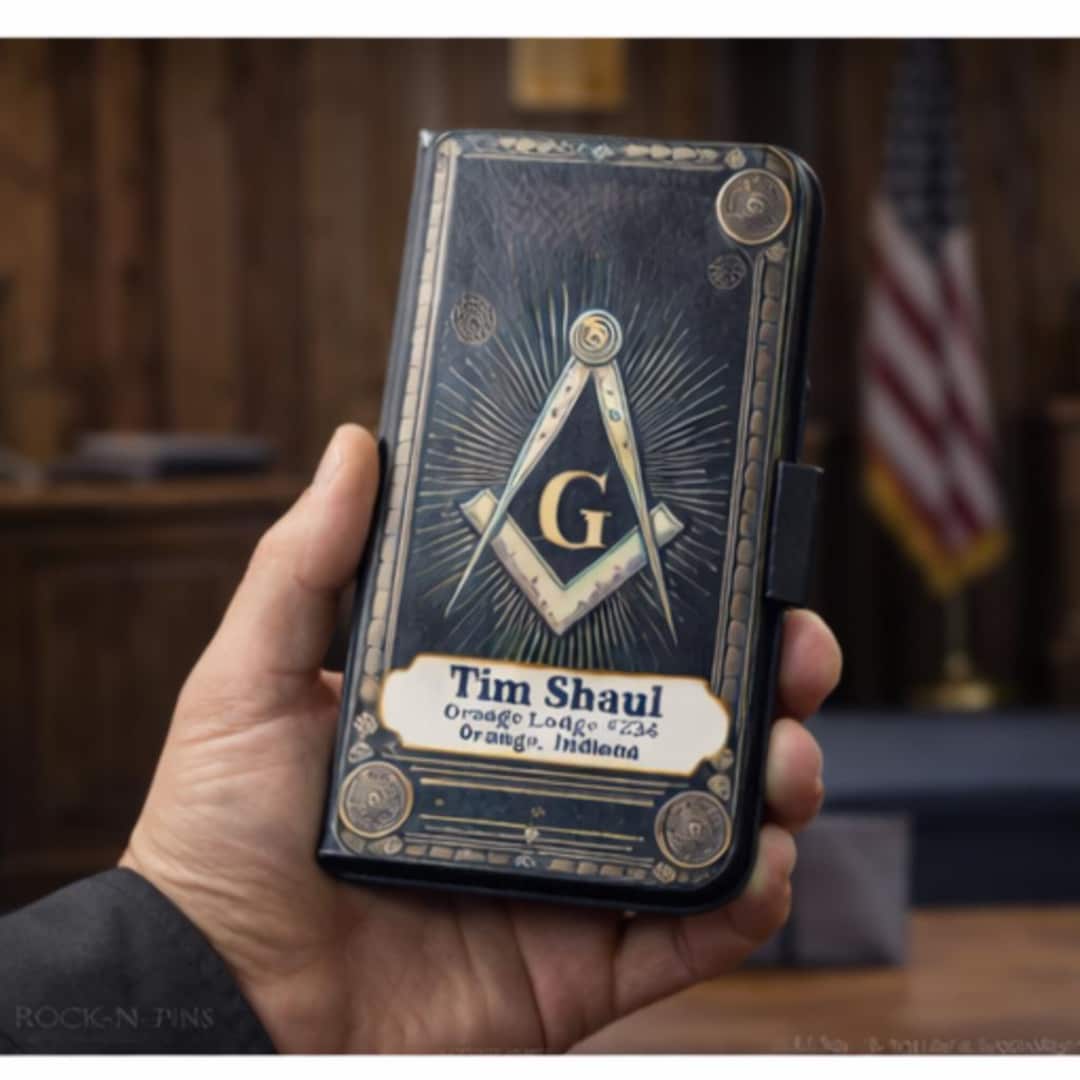 Personalized Masonic Flip Phone Case Custom Lodge Name Square and ...