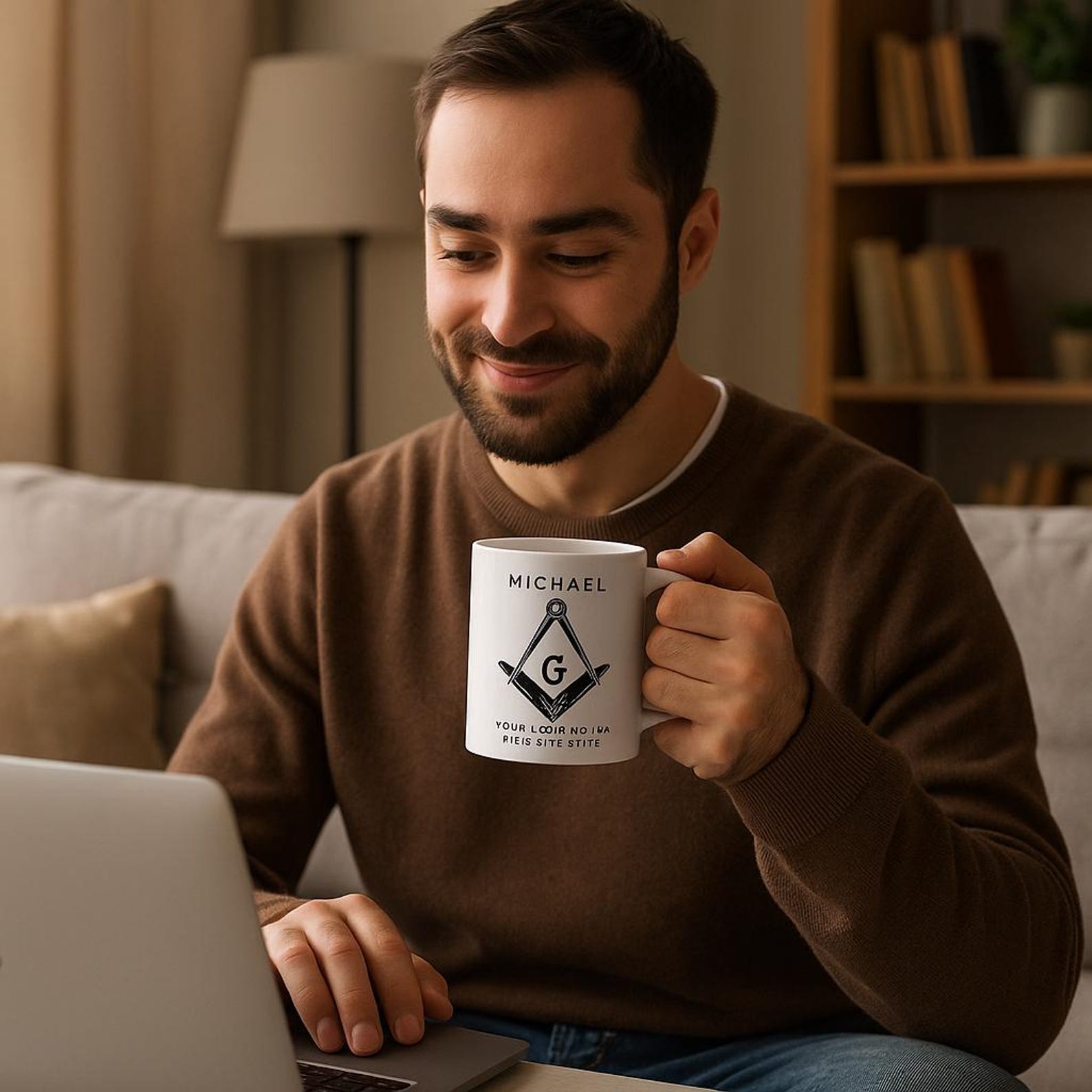 Custom Masonic Ceramic Mug - Personalized Freemason Lodge Gift With ...