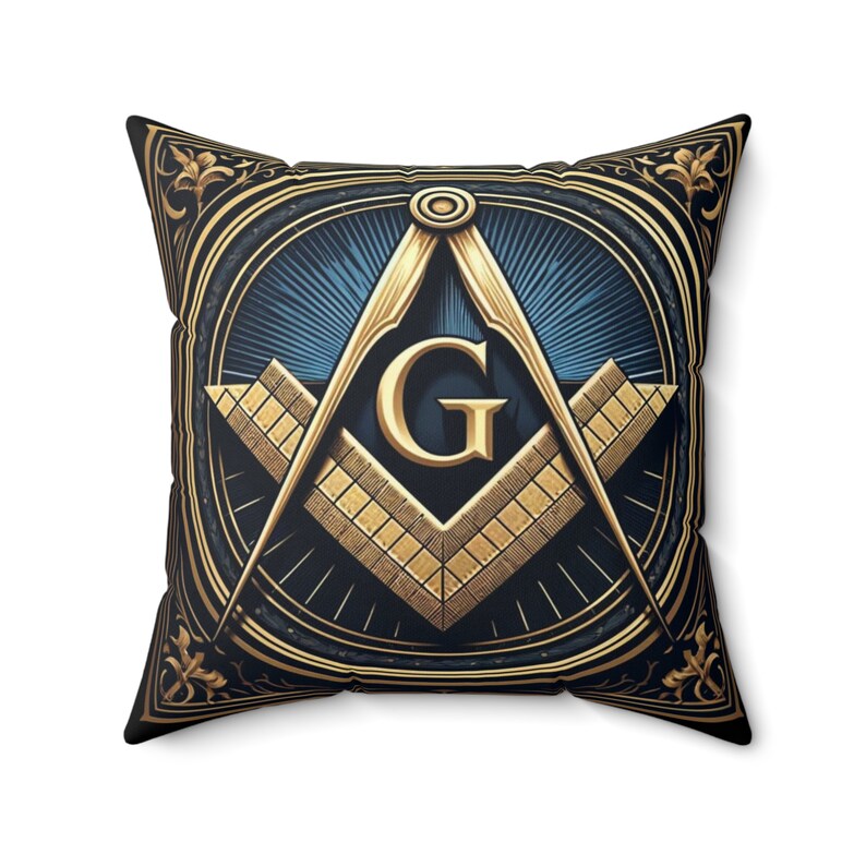 Masonic Emblem Pillow | Freemason Design | Decorative Indoor Cushion ...