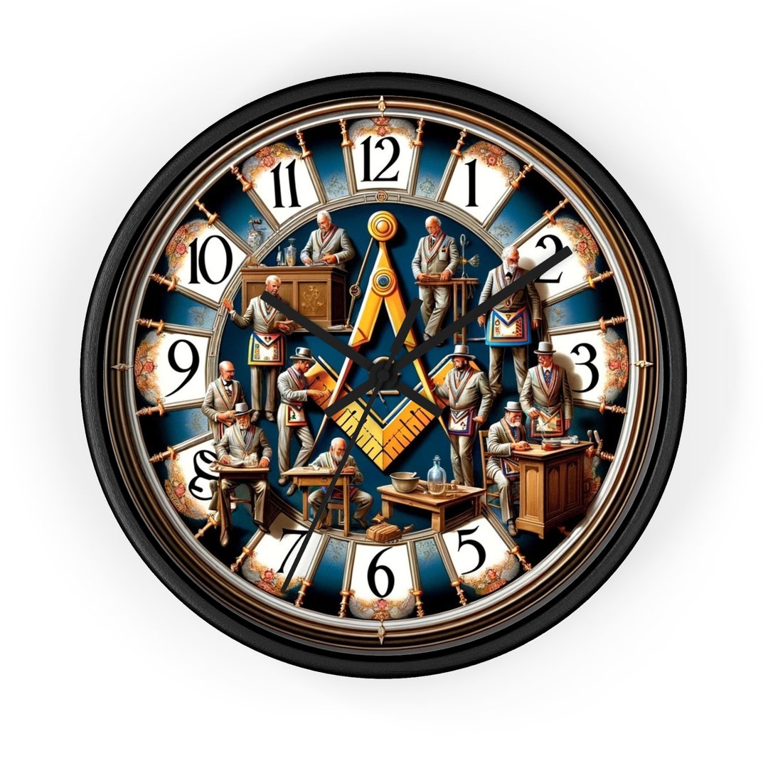 Freemason Wall Clock - Exclusive Masonic Mason Lodge Timepiece - Etsy