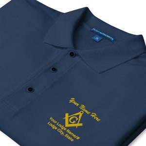 Custom EMBROIDERED Masonic Polo for Men - Personalized Lodge Embroidery ...