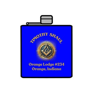 Personalized Masonic Stainless Steel Flask Custom Engraved Freemason ...