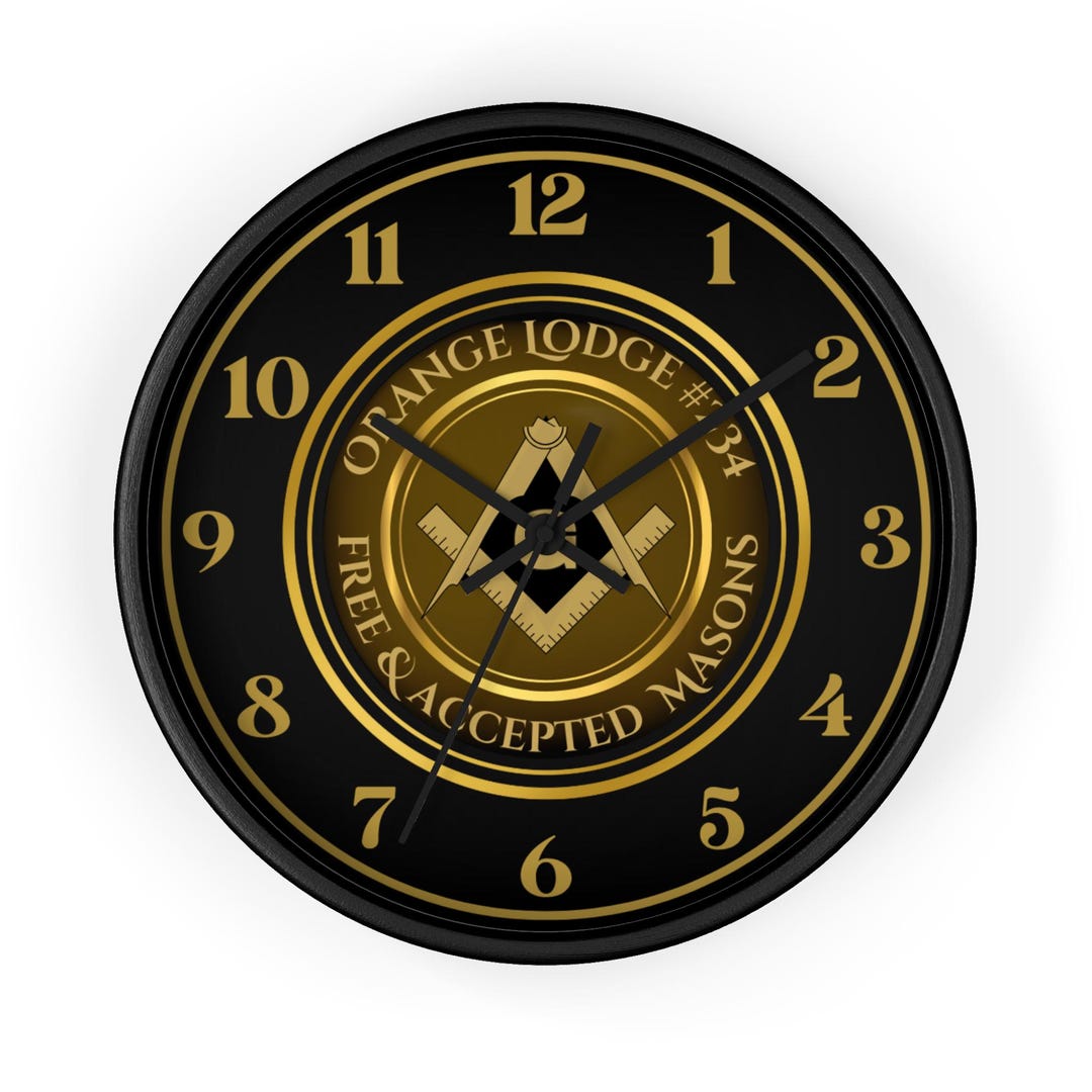 Custom Masonic Wall Clock Personalized Lodge Name Number Freemason ...
