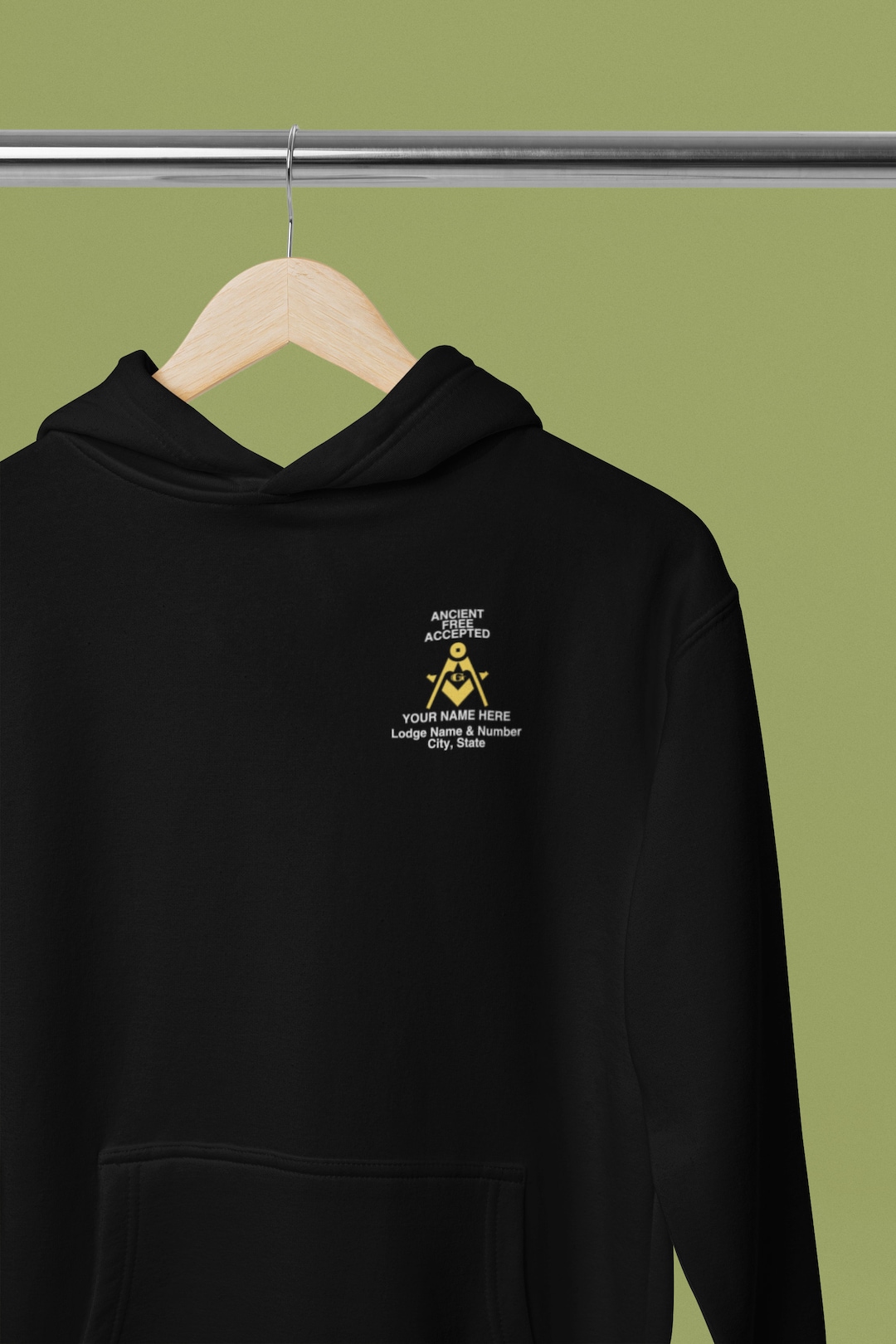 Custom Embroidered Masonic Hoodie - 'ancient Free Accepted' Emblem ...