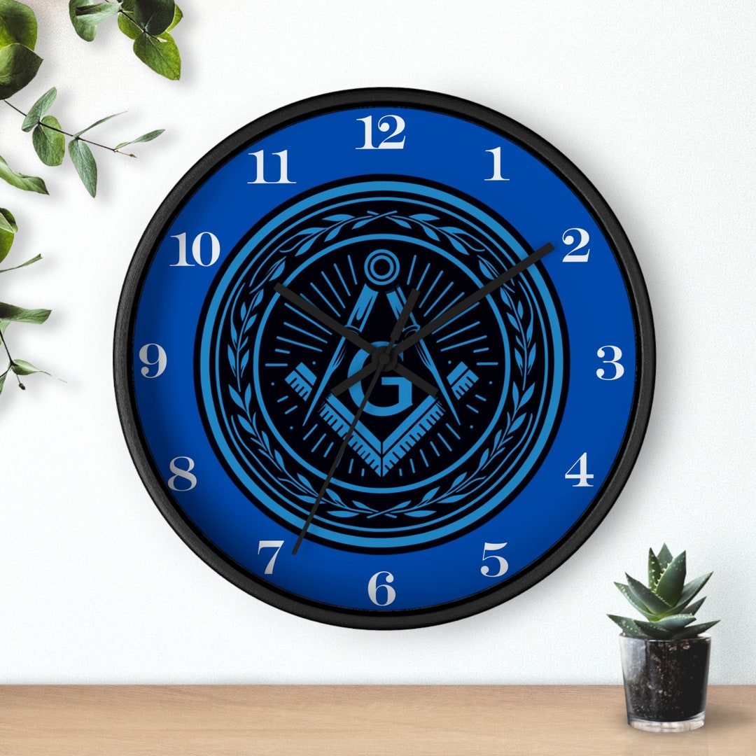 Exclusive Masonic Wall Clock - Square & Compass Design | Silent ...