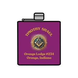 Personalized Masonic Stainless Steel Flask Custom Engraved Freemason ...