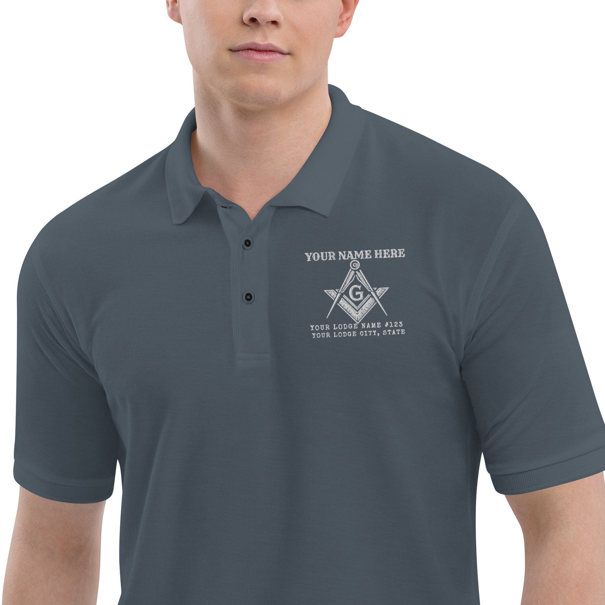 Masonic Custom Embroidered Polo Shirt - Personalized Lodge Embroidered ...