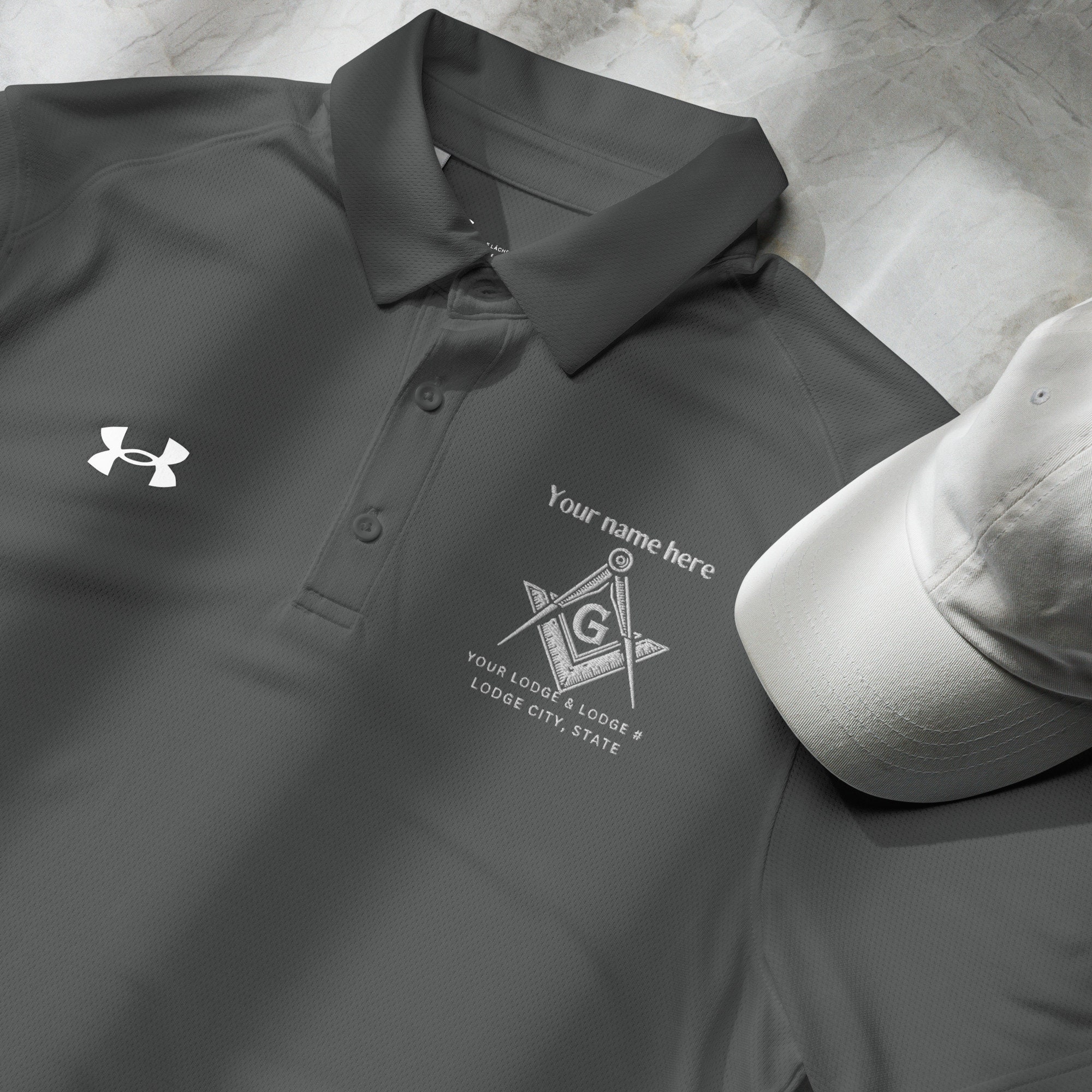 Custom Masonic Embroidered Under Armour Polo - Personalized Freemason ...
