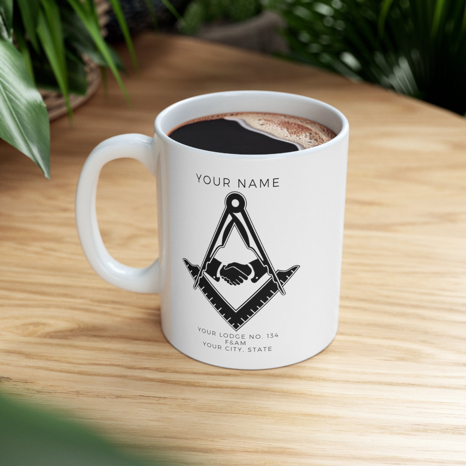 Custom Masonic Ceramic Mug - Personalized Freemason Lodge Gift With ...