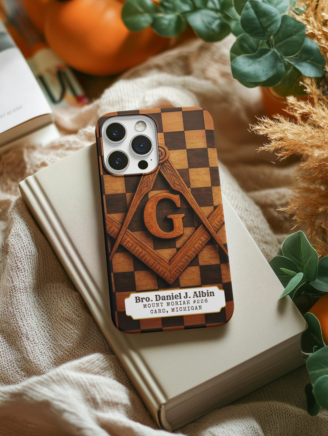 Custom Masonic Phone Case Freemason Lodge Gift Personalized Square ...