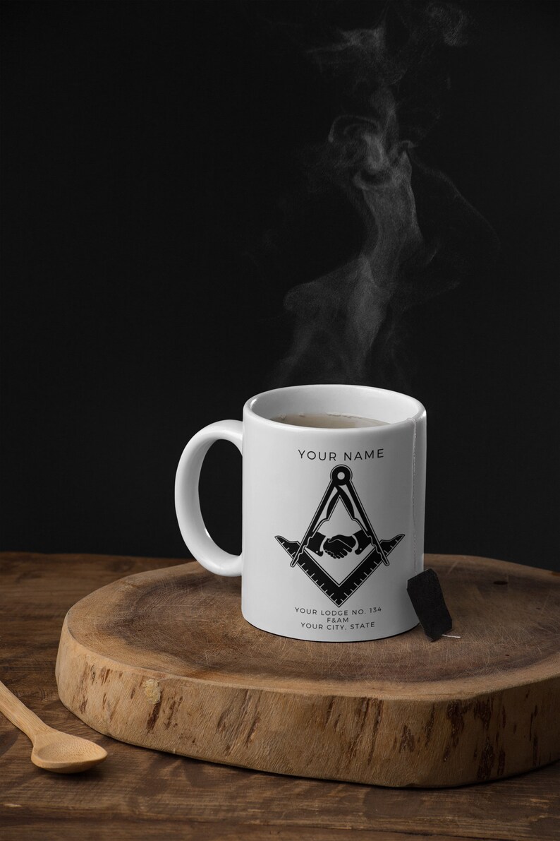 Custom Masonic Ceramic Mug - Personalized Freemason Lodge Gift With ...