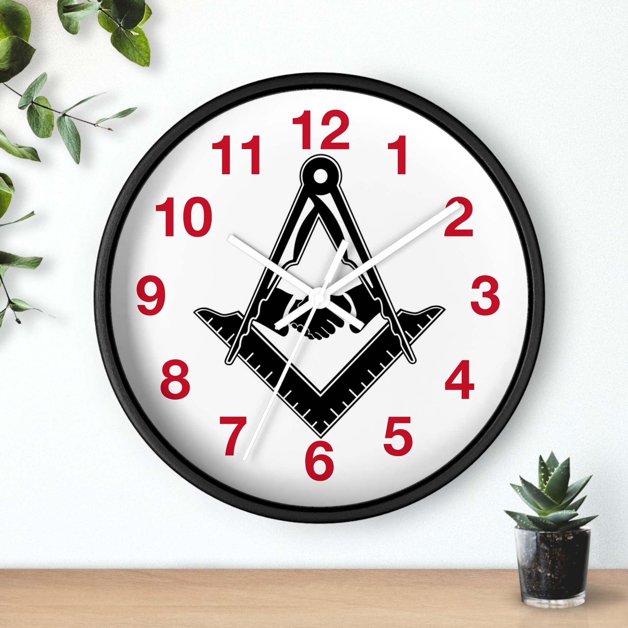 Masonic Handshake Freemason Wall Clock - Etsy
