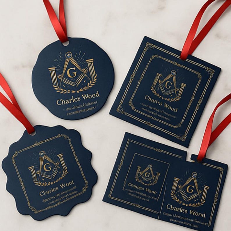 Masonic Metal Ornament Personalized Freemason Christmas Decoration With ...