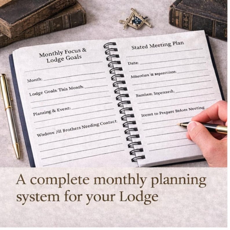 Personalized Masonic Officer PLANNER Journal Custom Freemason Notebook ...
