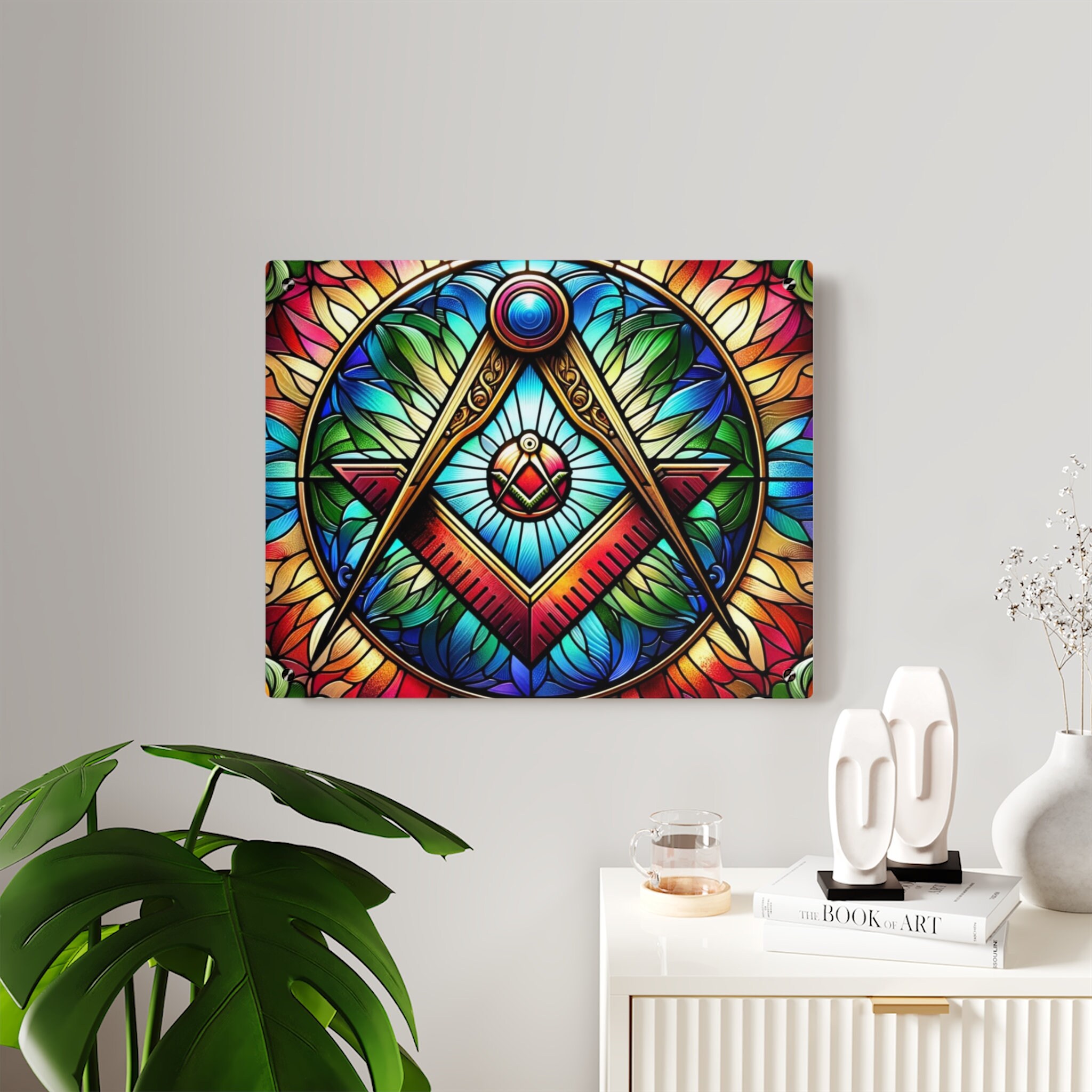 Masonic Stained Glass Acrylic Wall Art - Emblem Series 1 of 5 - Etsy
