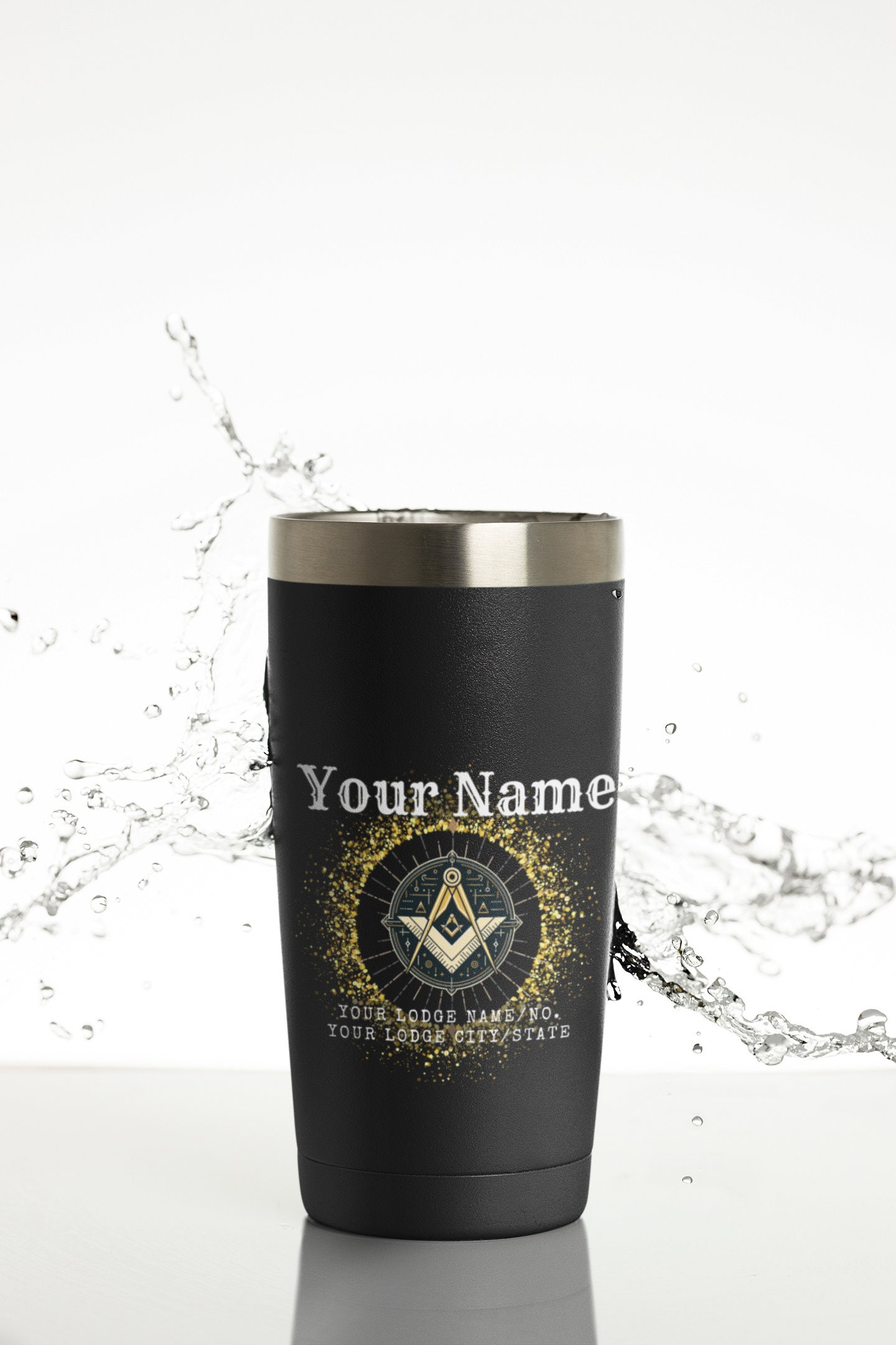 Custom Masonic 20oz Tumbler - Stainless Steel Insulated Travel Cup ...
