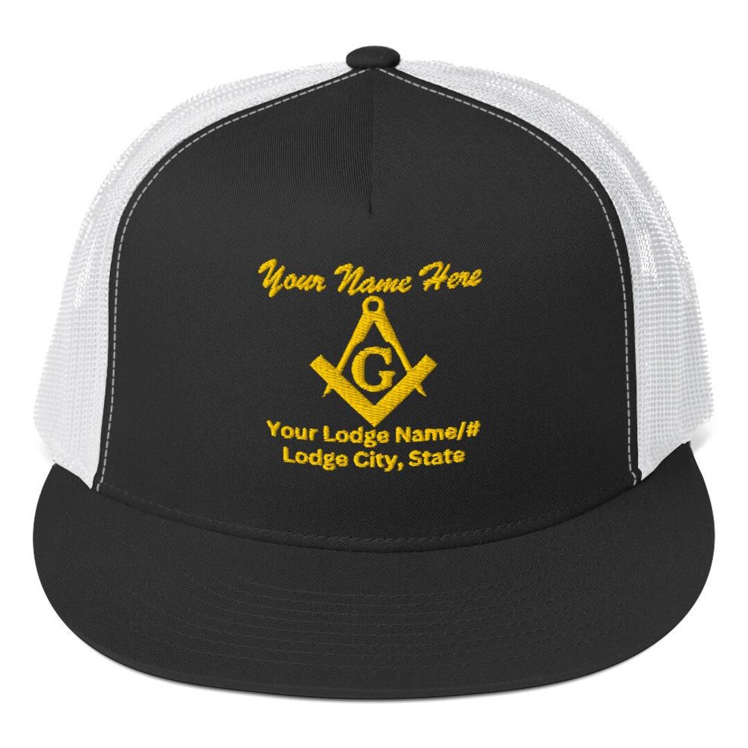 Custom Masonic Trucker Hat – Embroidered Freemason Cap | Snapback Lodge ...