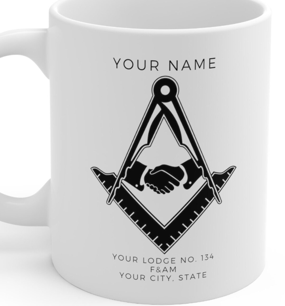 Custom Masonic Ceramic Mug - Personalized Freemason Lodge Gift With ...