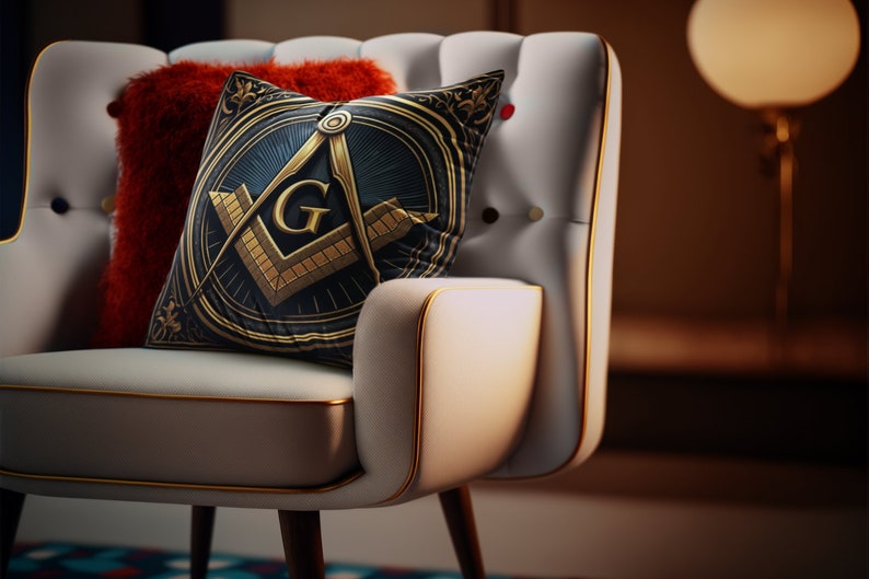 Masonic Emblem Pillow | Freemason Design | Decorative Indoor Cushion ...