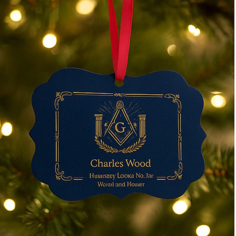 Masonic Metal Ornament Personalized Freemason Christmas Decoration With ...