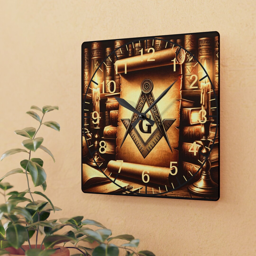 Grand Masonic Square Acrylic Clock - Elegant Freemason Timekeeper - Etsy