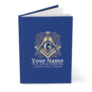 Custom Masonic Hardback Journal | Personalized Matte Hardcover Notebook ...