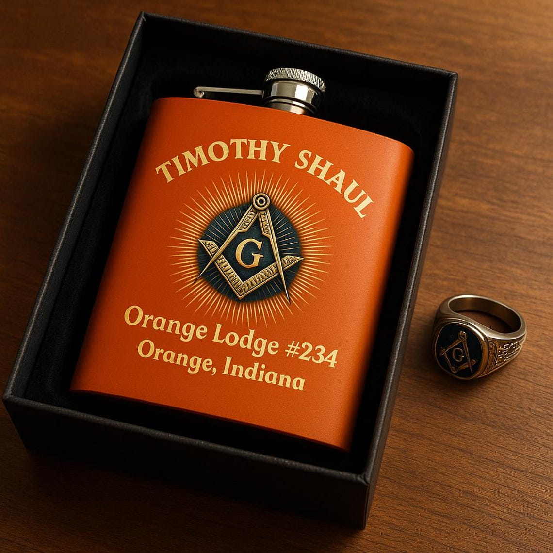 Personalized Masonic Stainless Steel Flask | Custom Engraved Freemason ...