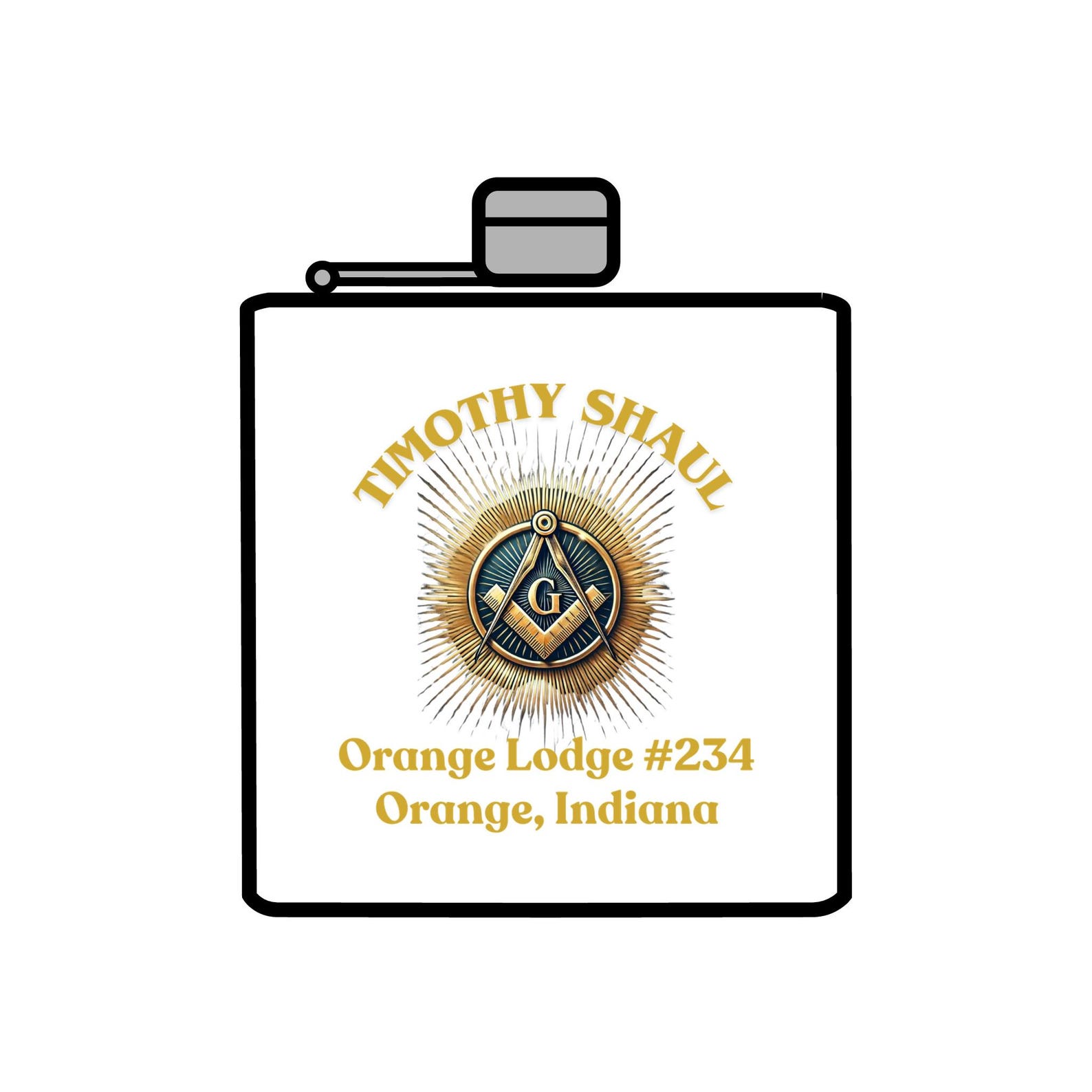 Personalized Masonic Stainless Steel Flask Custom Engraved Freemason ...