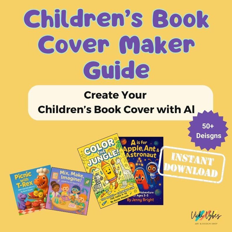 Children’s Book Cover Maker A.I. Guide | 70+ Page Full-color PDF for ...
