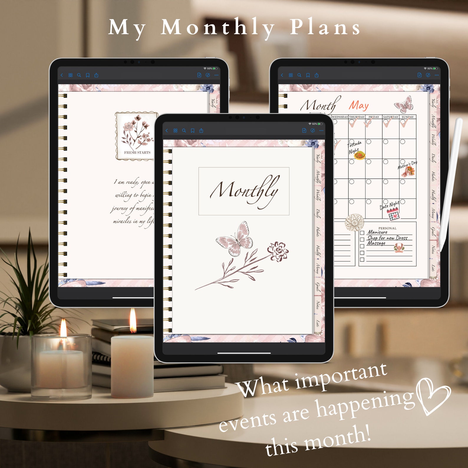 Goal Setting Planner for 2023 Digital Planner Calendar Printable Electronic Planner iPad ...
