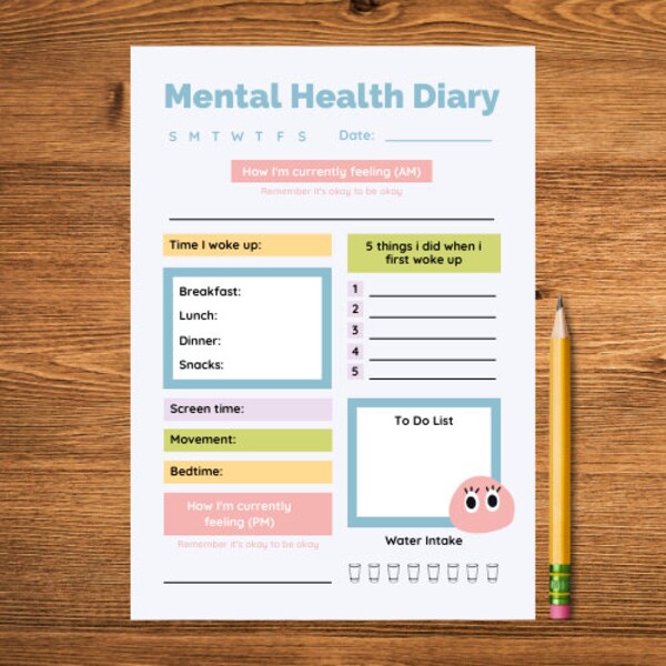 Mental Health Diary - Etsy