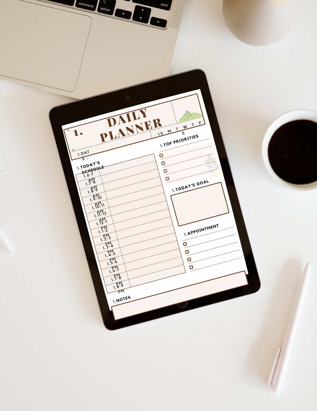 Summit Serenity Daily One Page Planner - Etsy