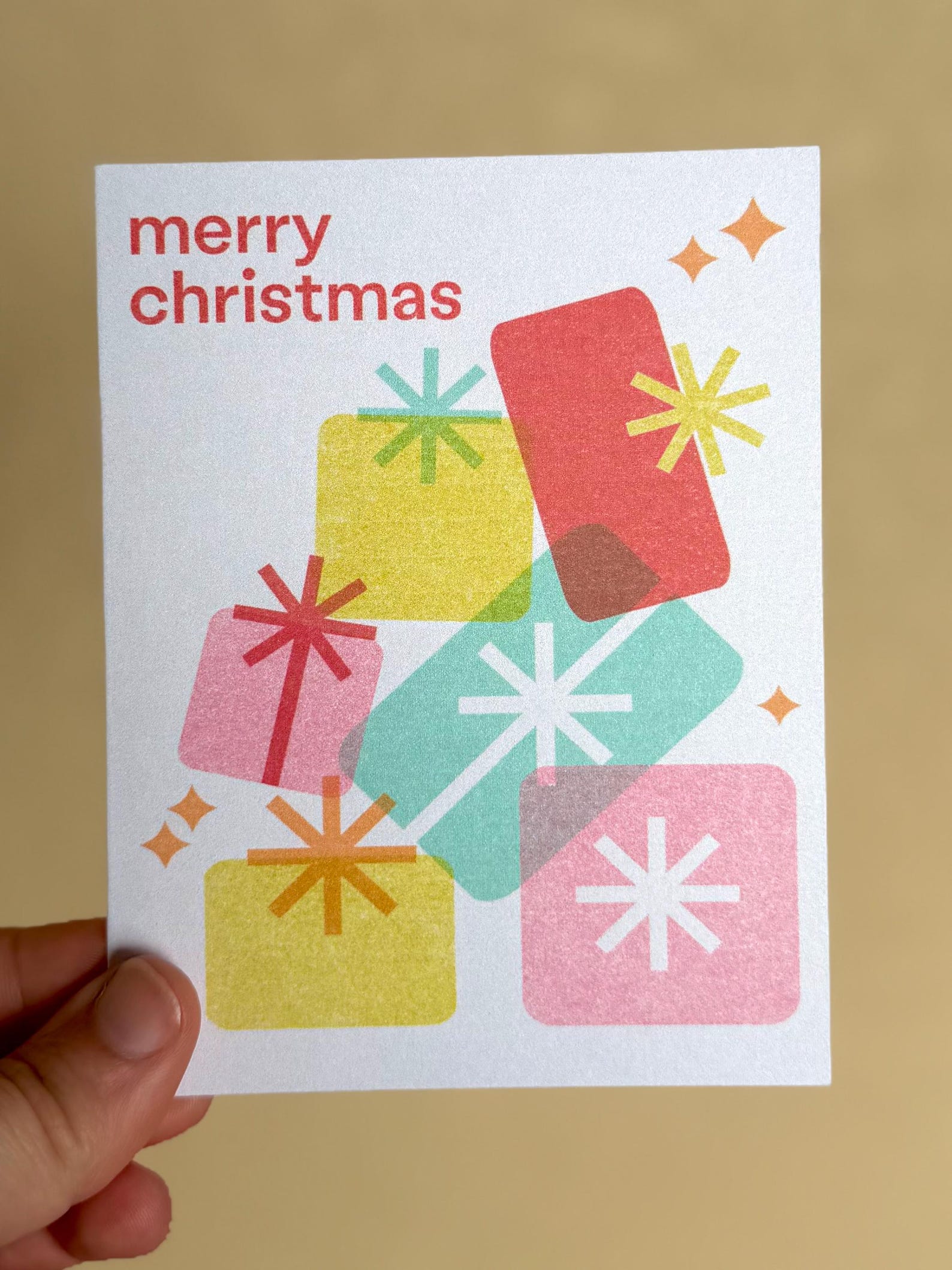 Colorful Presents Holiday Card Modern Merry Christmas Card A2 Greeting ...