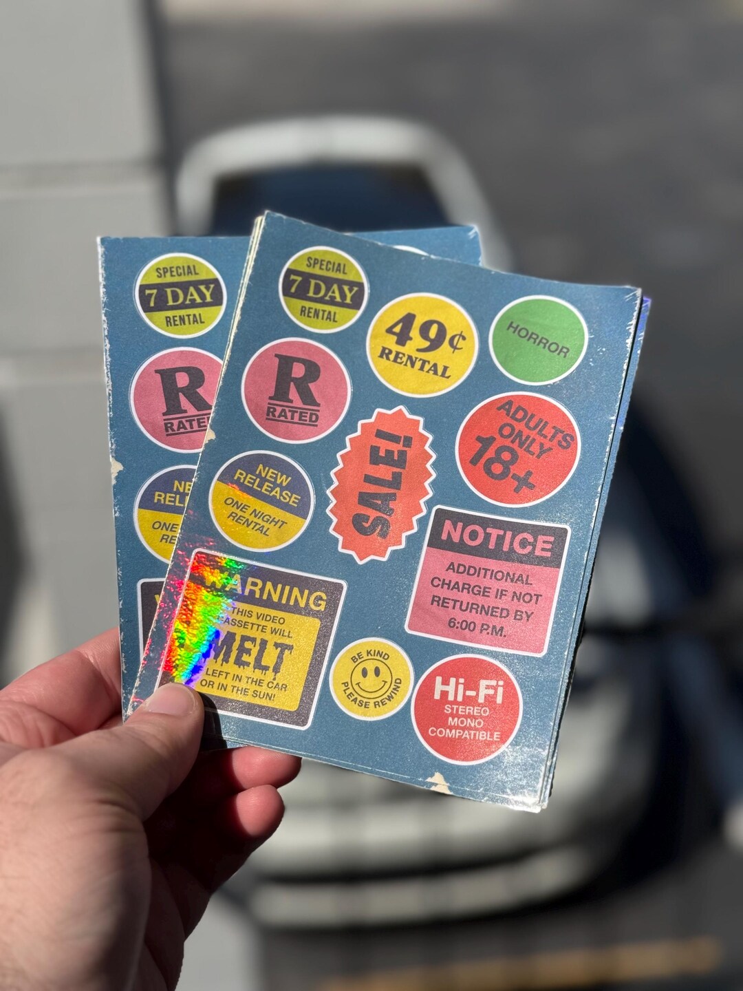 Retro VHS Rental Sticker Sheet – Holographic Waterproof Stickers - Etsy