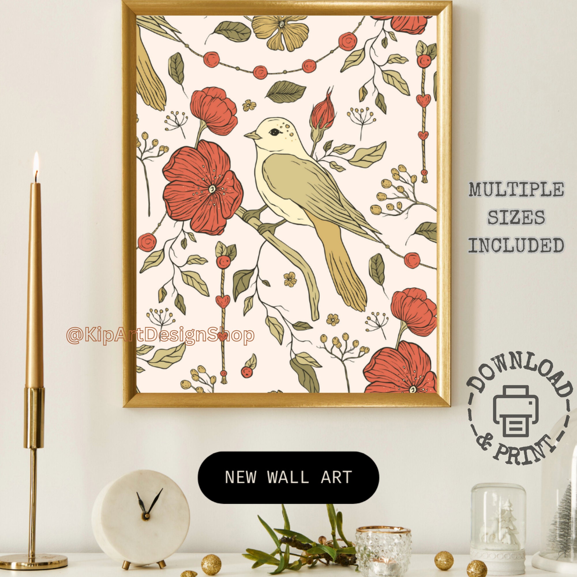 Printable Vintage Wall Art Printable Wall Art Decor Home Decor Artwork ...