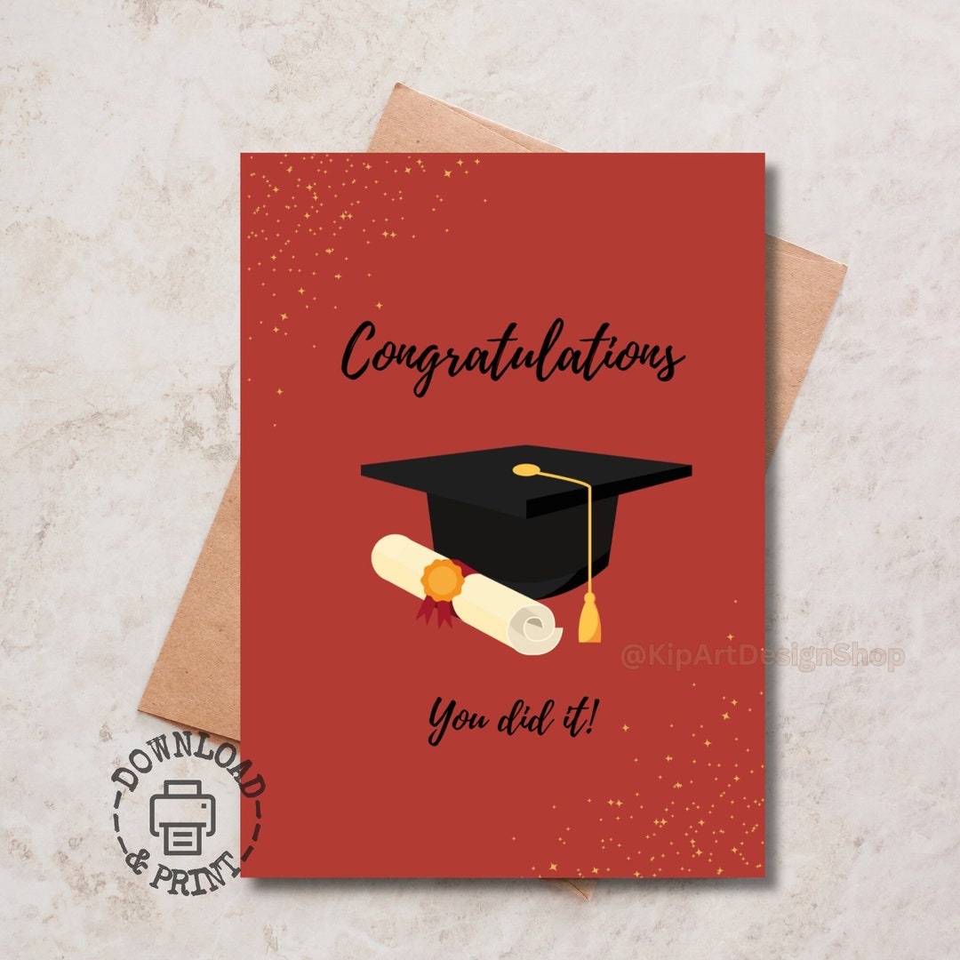 Minimalist Printable Graduation Card Printable Card For Grad College