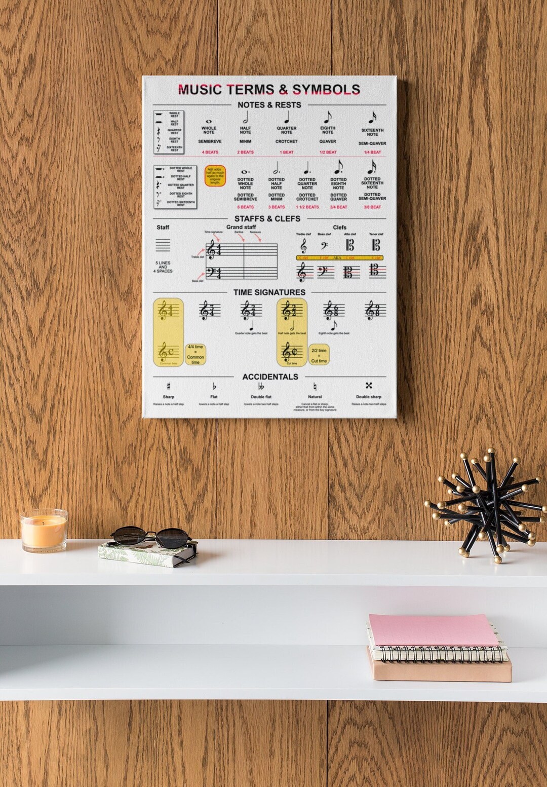 Music Terms. Music Symbols. Music Poster. Cheat Sheet. Notes and Rests ...